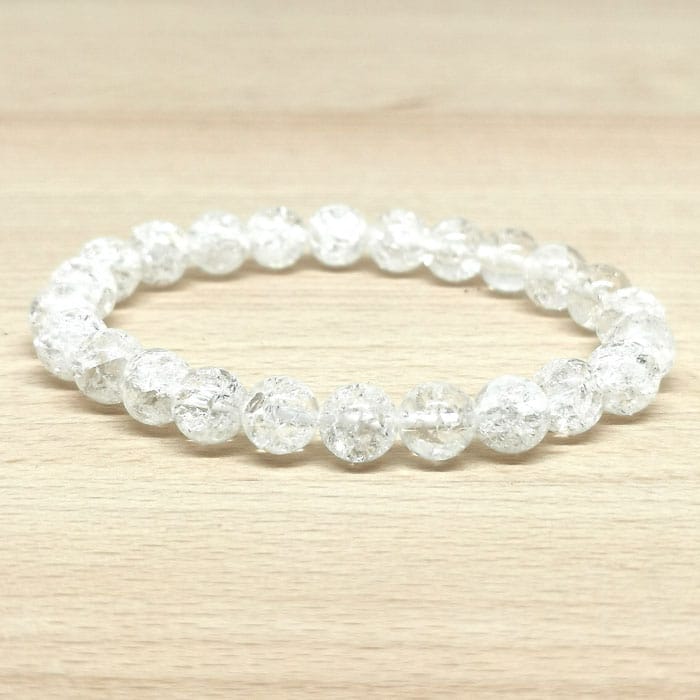 Bracelet Boule Cristal de Roche Crack 08mm (Brésil) – Nature Minérale