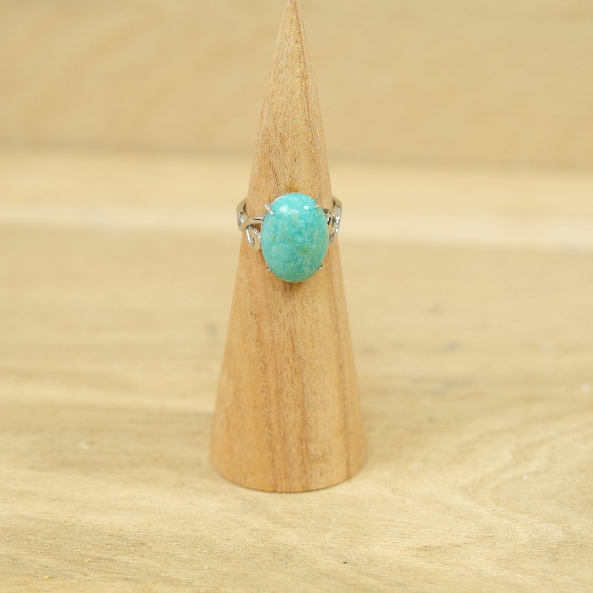 Bague Lady Argent 925 réglable en Amazonite A – Nature Minérale