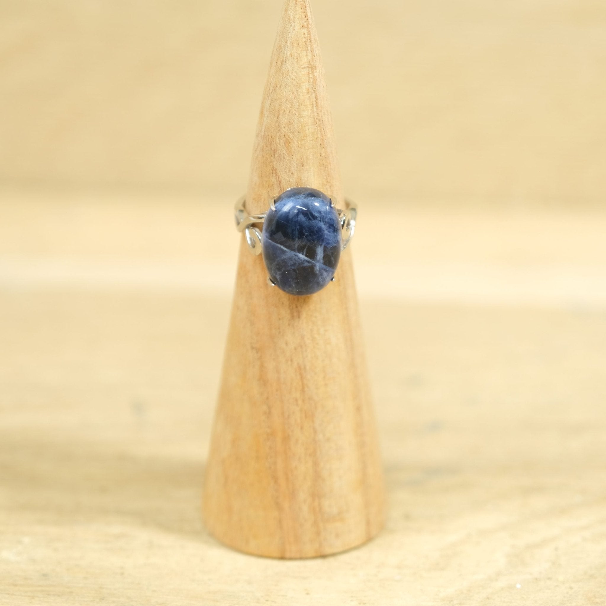 Bague Lady Argent 925 réglable en Sodalite A (Brésil) – Nature Minérale